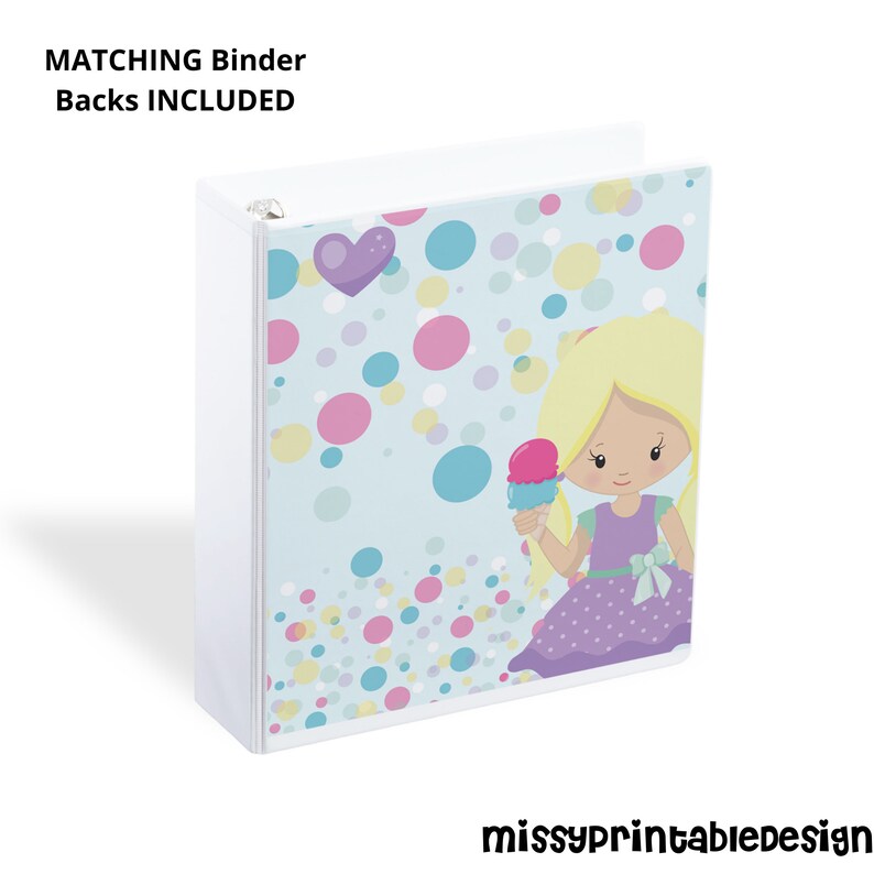 Editable Binder Covers and Spines Ice Cream Themed Printable | Etsy