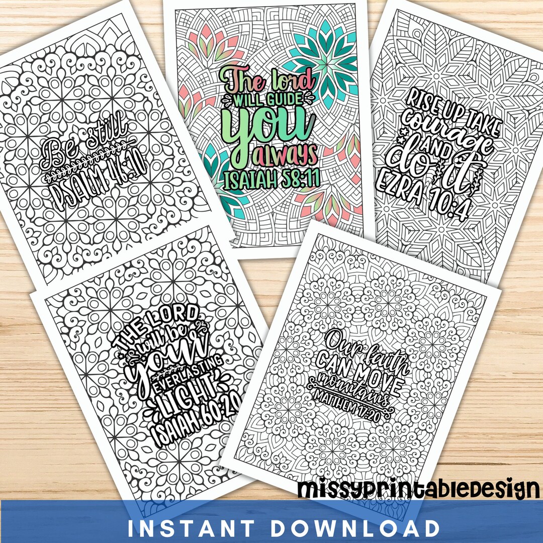 Bible Verse Coloring Pages, Scripture Coloring Book, Bible Study Gifts ...