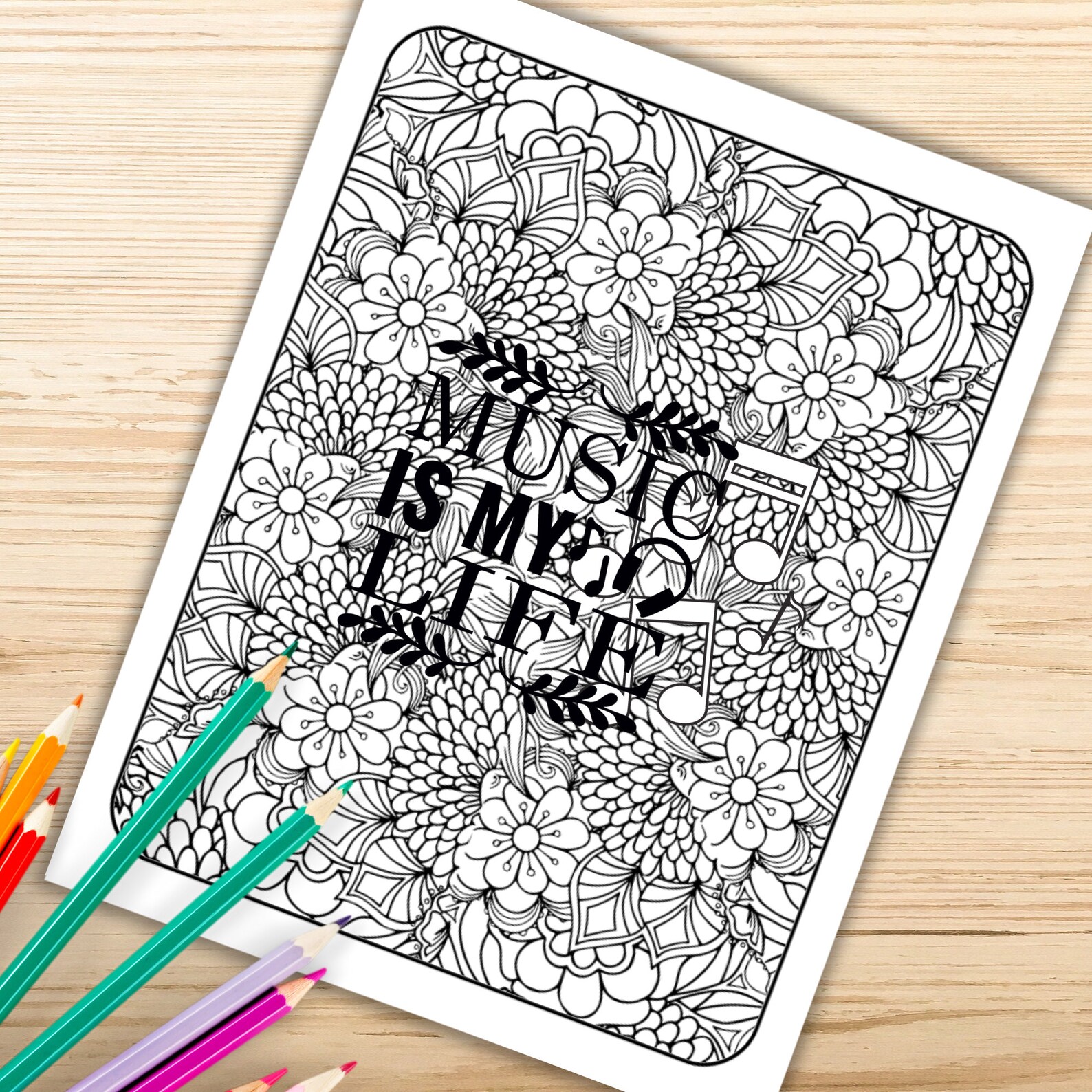 Music Coloring Pages, Music Quotes Coloring Pages, Adult Coloring Pages ...