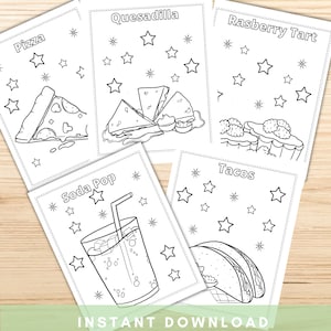Junk Food Coloring Pages, 25 Printable A-Z Food Activity Coloring Pages ...