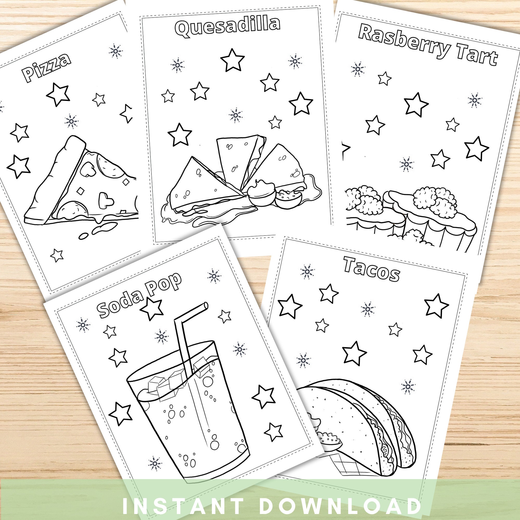 Junk Food Coloring Pages 25 Printable A-Z Food Activity - Etsy