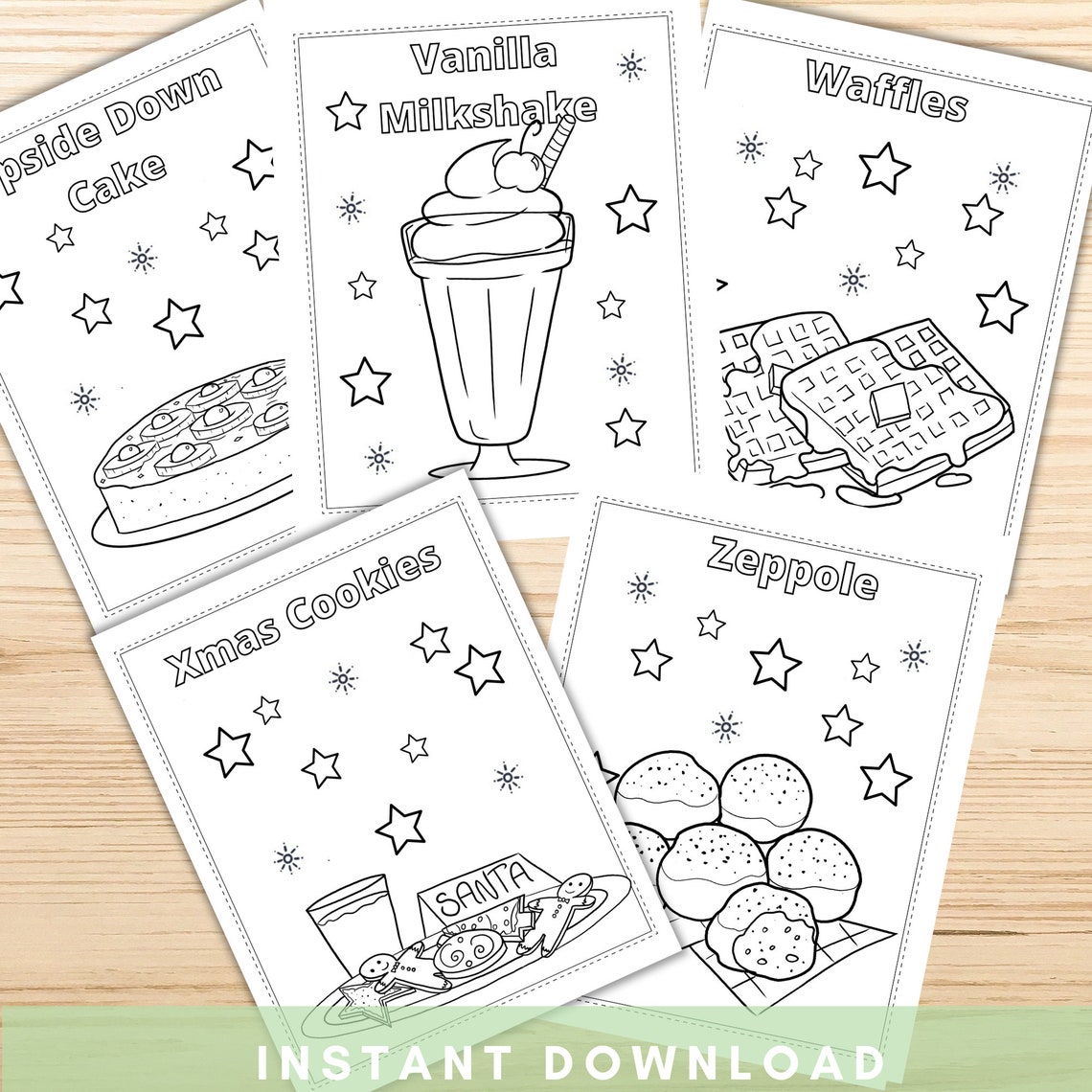 Junk Food Coloring Pages 25 Printable A-Z Food Activity - Etsy