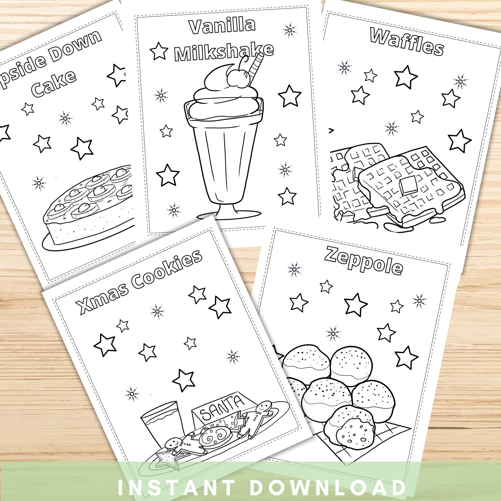 Junk Food Coloring Pages 25 Printable A-Z Food Activity - Etsy