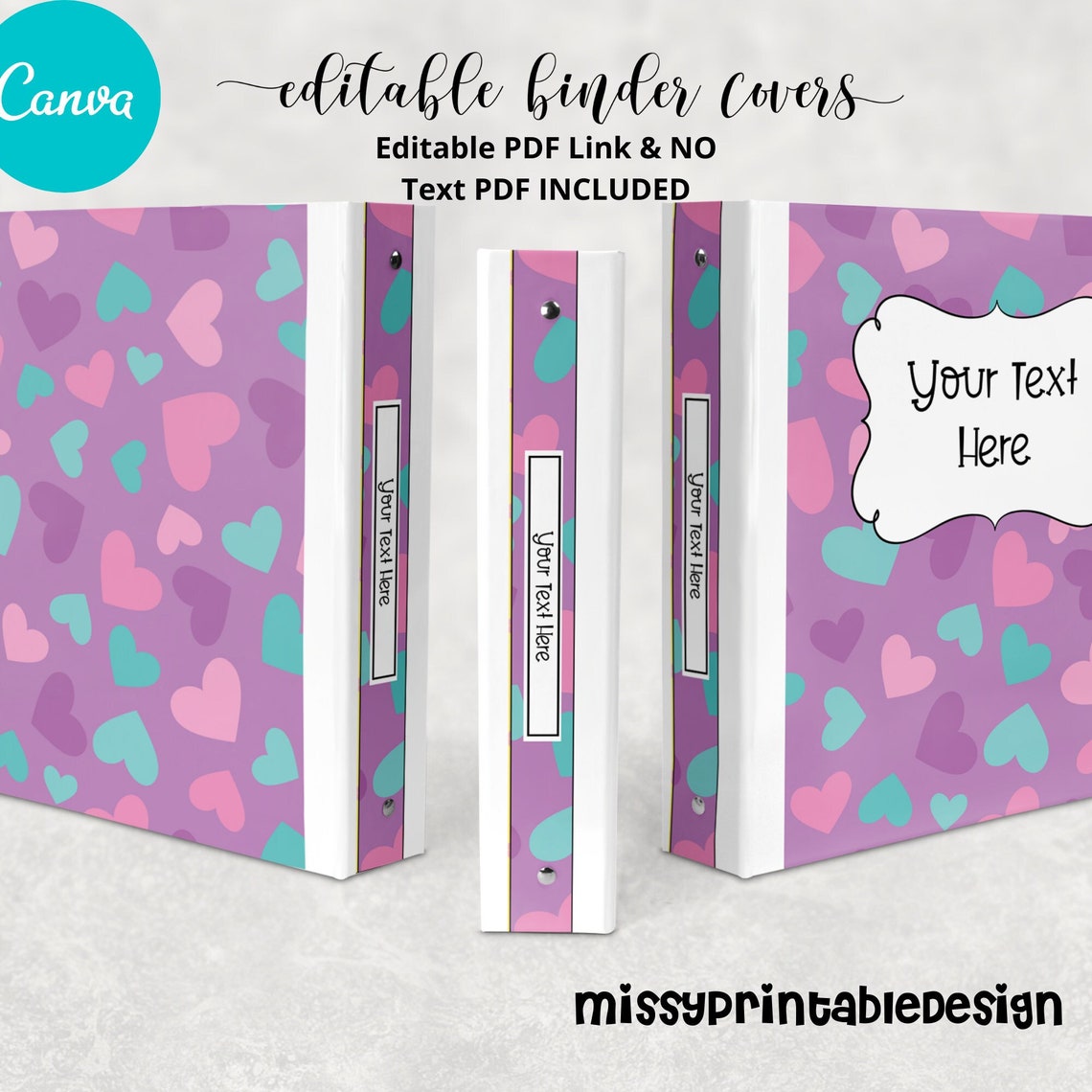 Editable Binder Covers & Spines Pattern Themed Printable - Etsy