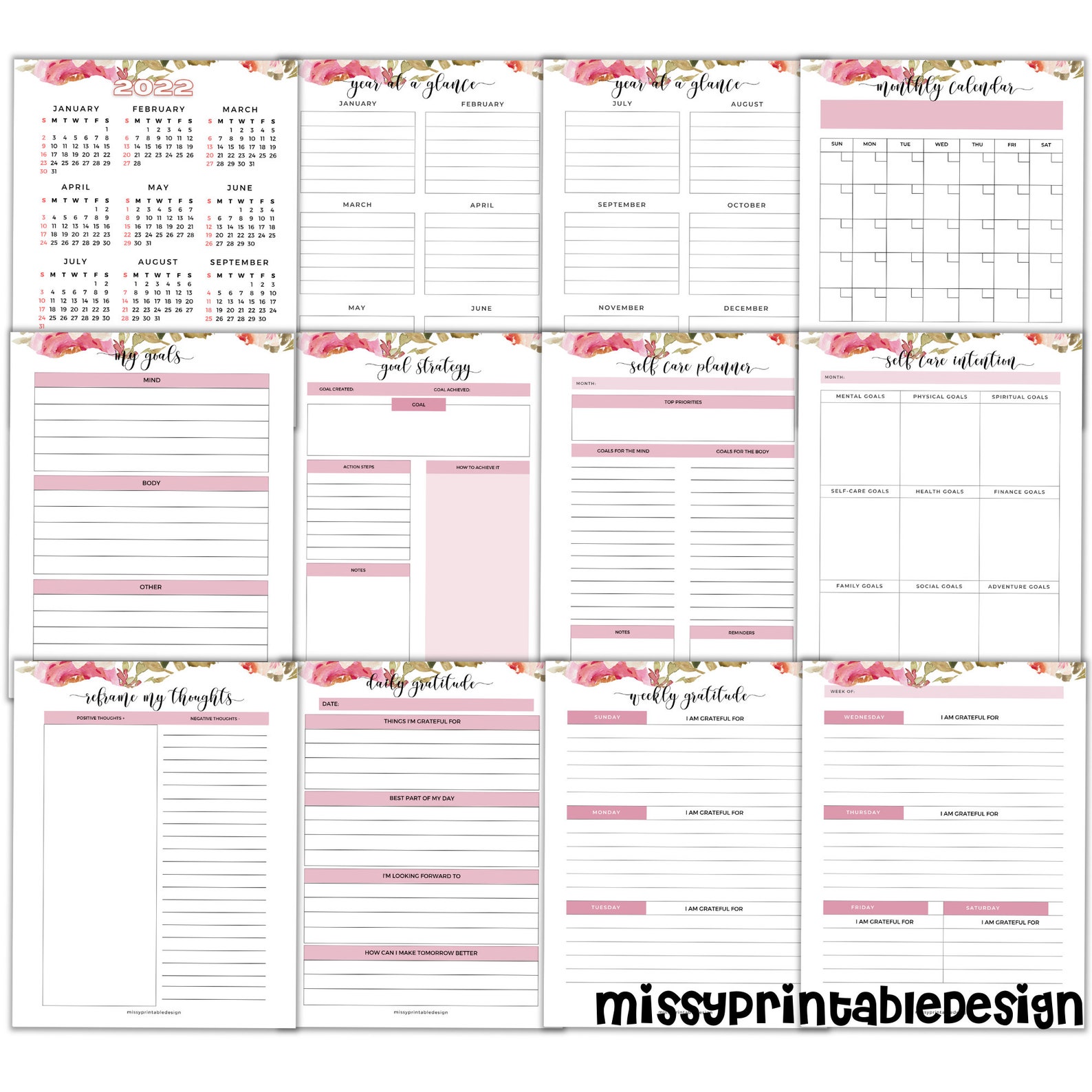 Self Care Planner Bundle, Wellness Binder (digital Download) - Etsy