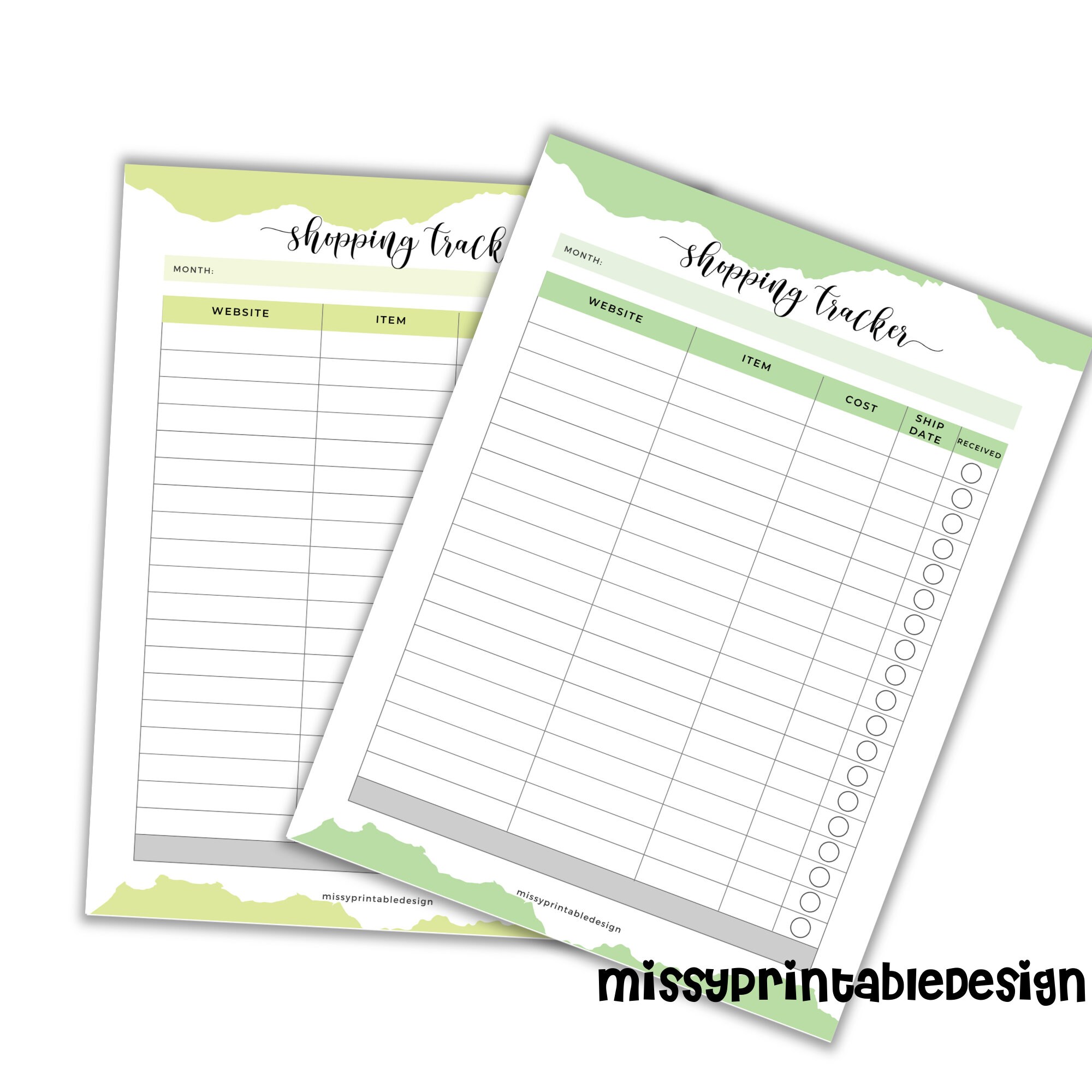 Shopping Tracker Printable Shopping Log Shopping Journal - Etsy
