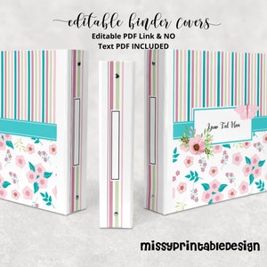 Editable Floral Binder Covers & Spines, Printable Binder Covers, Binder ...