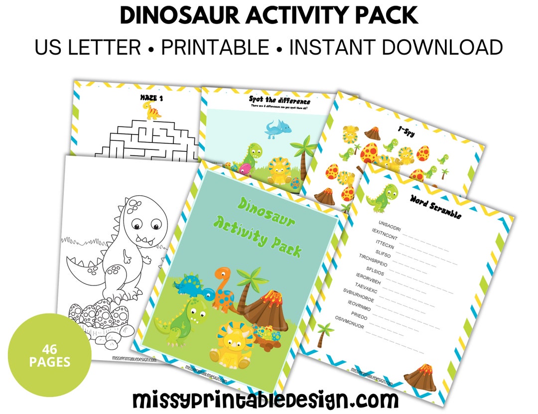 Dinosaur Activity Pages, Dinosaur Games, Printable Dinosaur Coloring ...