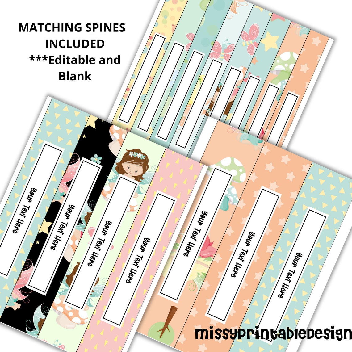 Fairy Binder Covers and Spines – Editable Printable (PDF) - Etsy