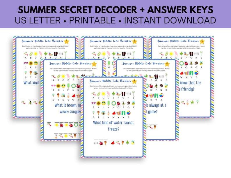 Summer Secret Message Decoder Printable Summer Riddles Secret Etsy summer-secret-message-decoder-printable-summer-riddles-secret-etsy