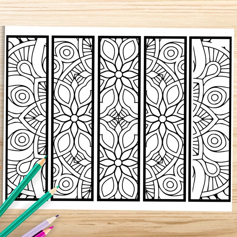 Printable Mandala Coloring Bookmarks, Set of 30 (PDF) - Etsy