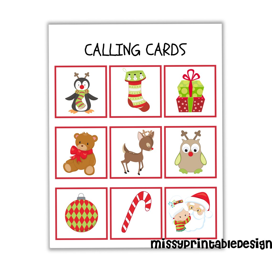 Christmas Bingo Cards Printable Christmas Bingo Game School - Etsy