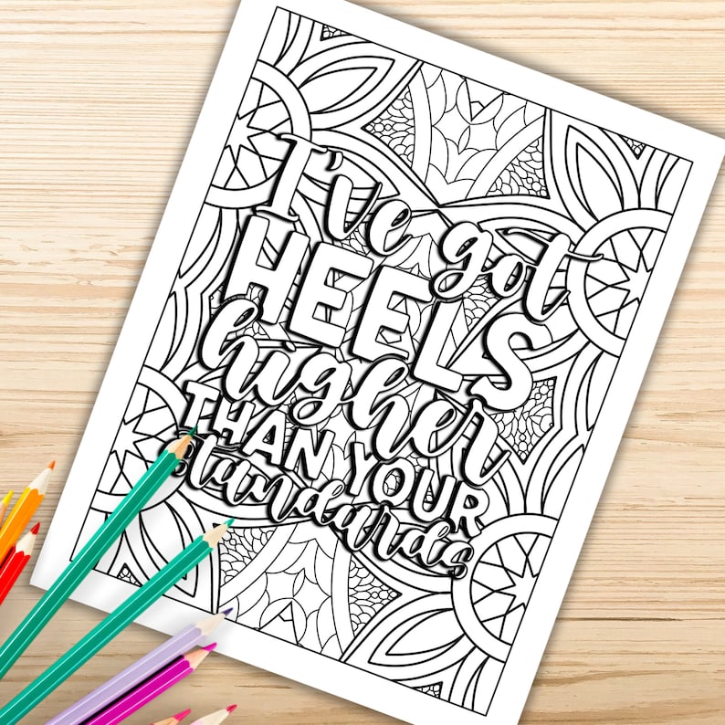Sassy Quotes Coloring Pages Adult Coloring Pages Pattern - Etsy