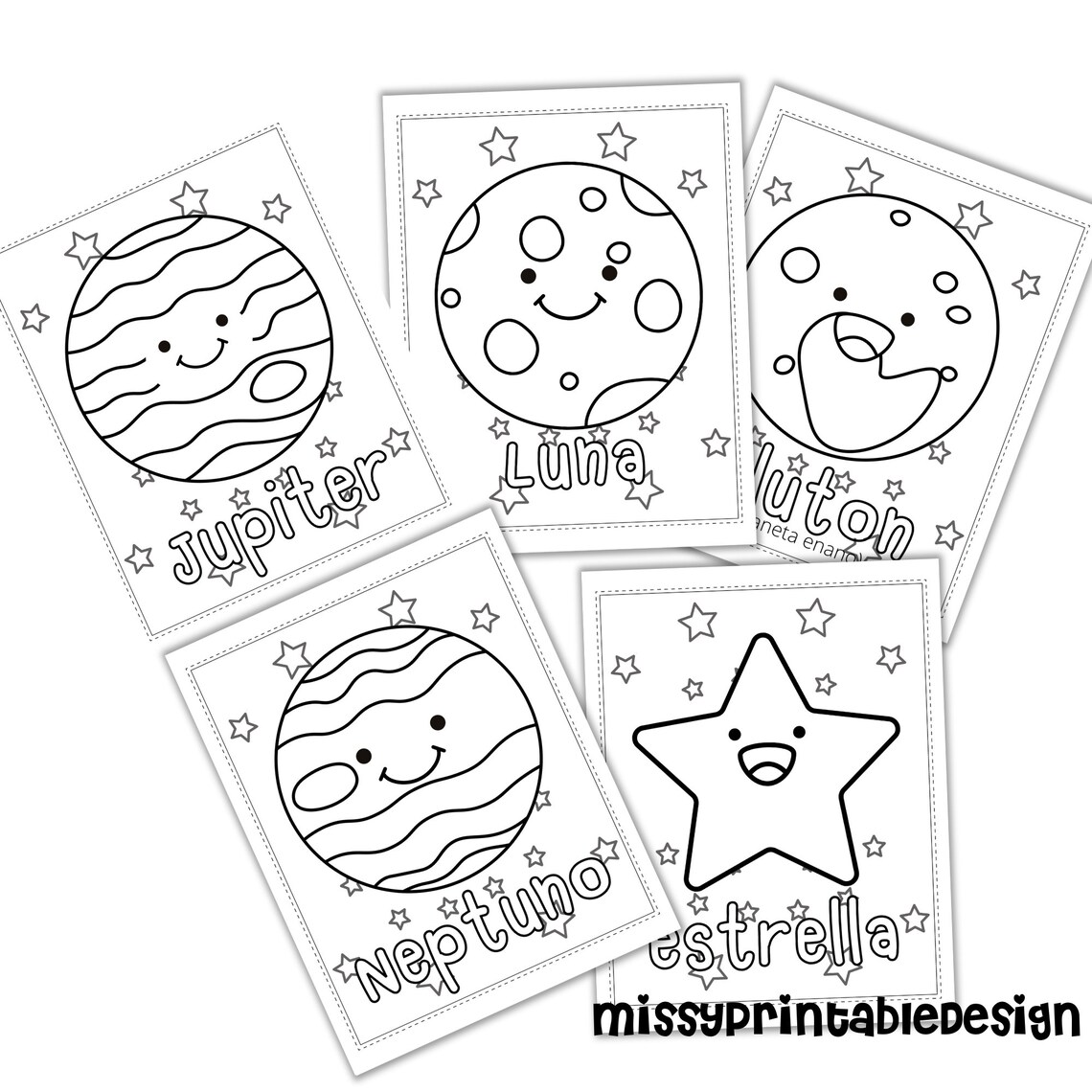 Spanish Planet Coloring Pages Printable Kids Solar System - Etsy