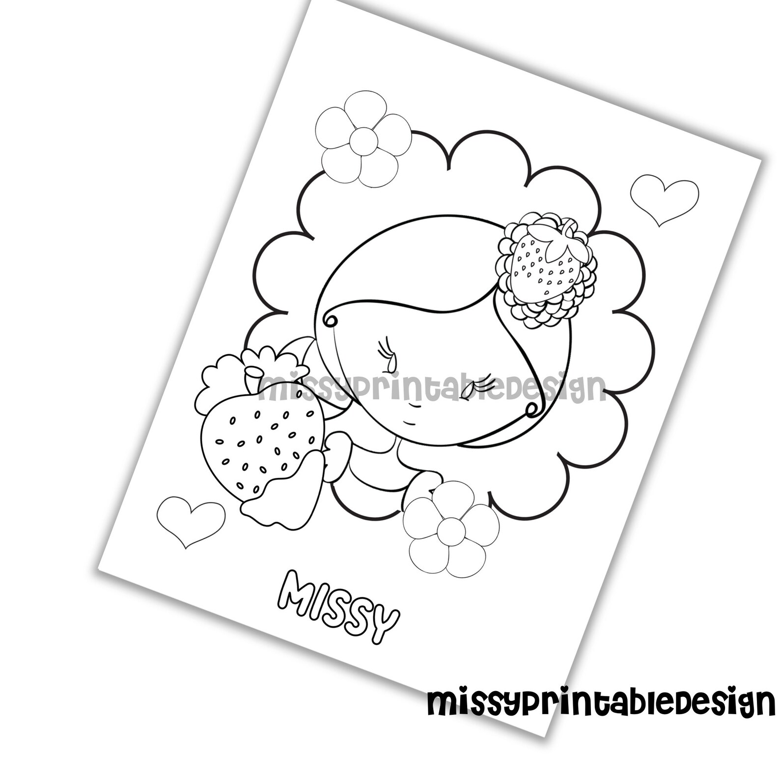 Personalized Berry Coloring Pages Custom Berry Party Coloring - Etsy