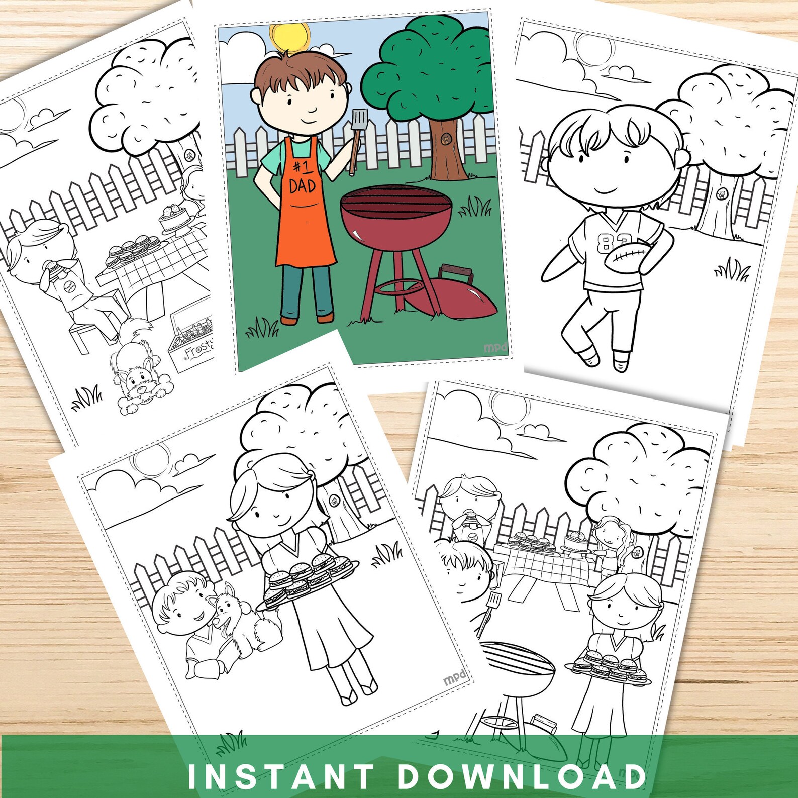 Barbeque Coloring Pages Printable BBQ Coloring Book for Kids - Etsy