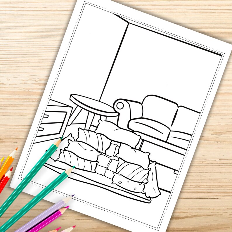 Blanket Forts Coloring Pages Printable Forts Coloring Book - Etsy