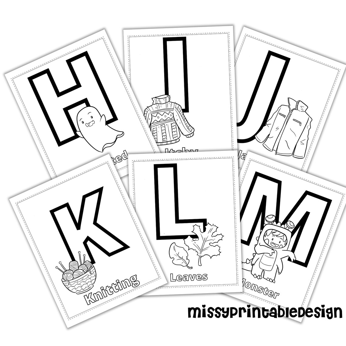 ABC Alphabet Coloring Pages Fall Themed Printable | Etsy