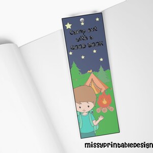 Camping Coloring Bookmarks (set of 8), Printable Camping Coloring ...