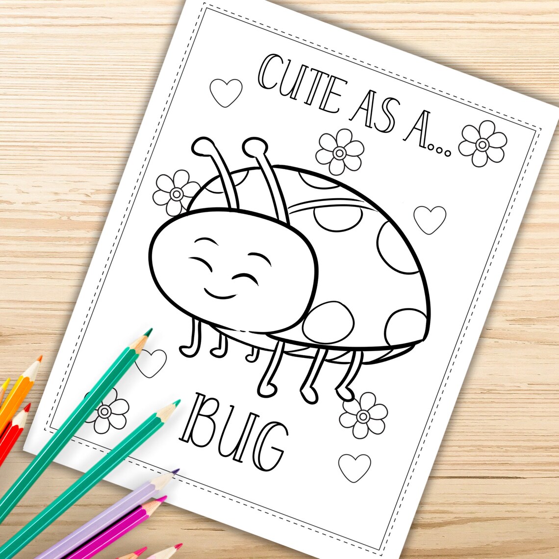 Ladybug Coloring Pages Ladybug Printable Coloring Pages for - Etsy