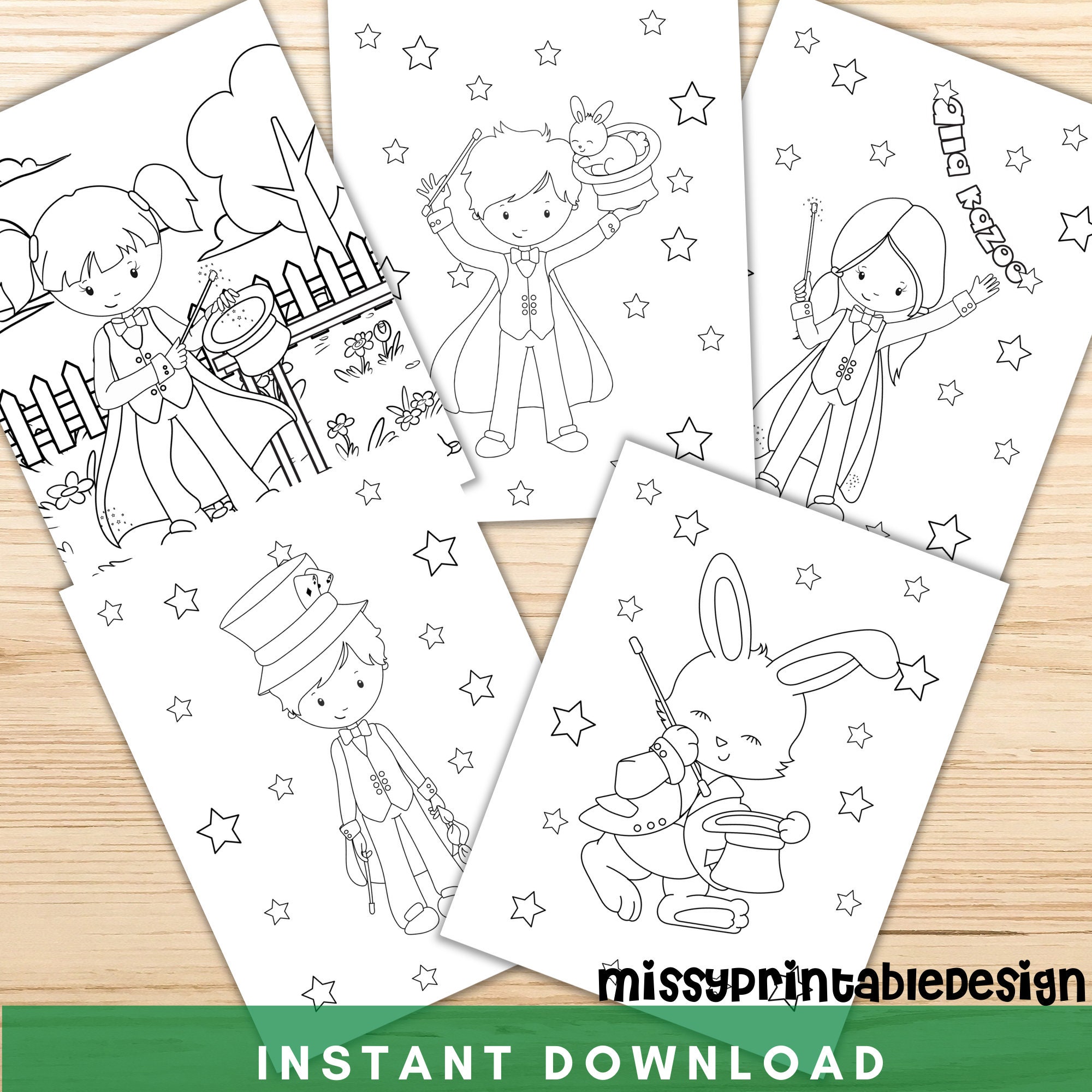 Magician Coloring Pages Printable Magic Coloring Pages for - Etsy