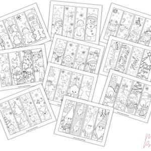 Christmas Coloring Bookmarks, Printable Christmas Coloring Page, School ...