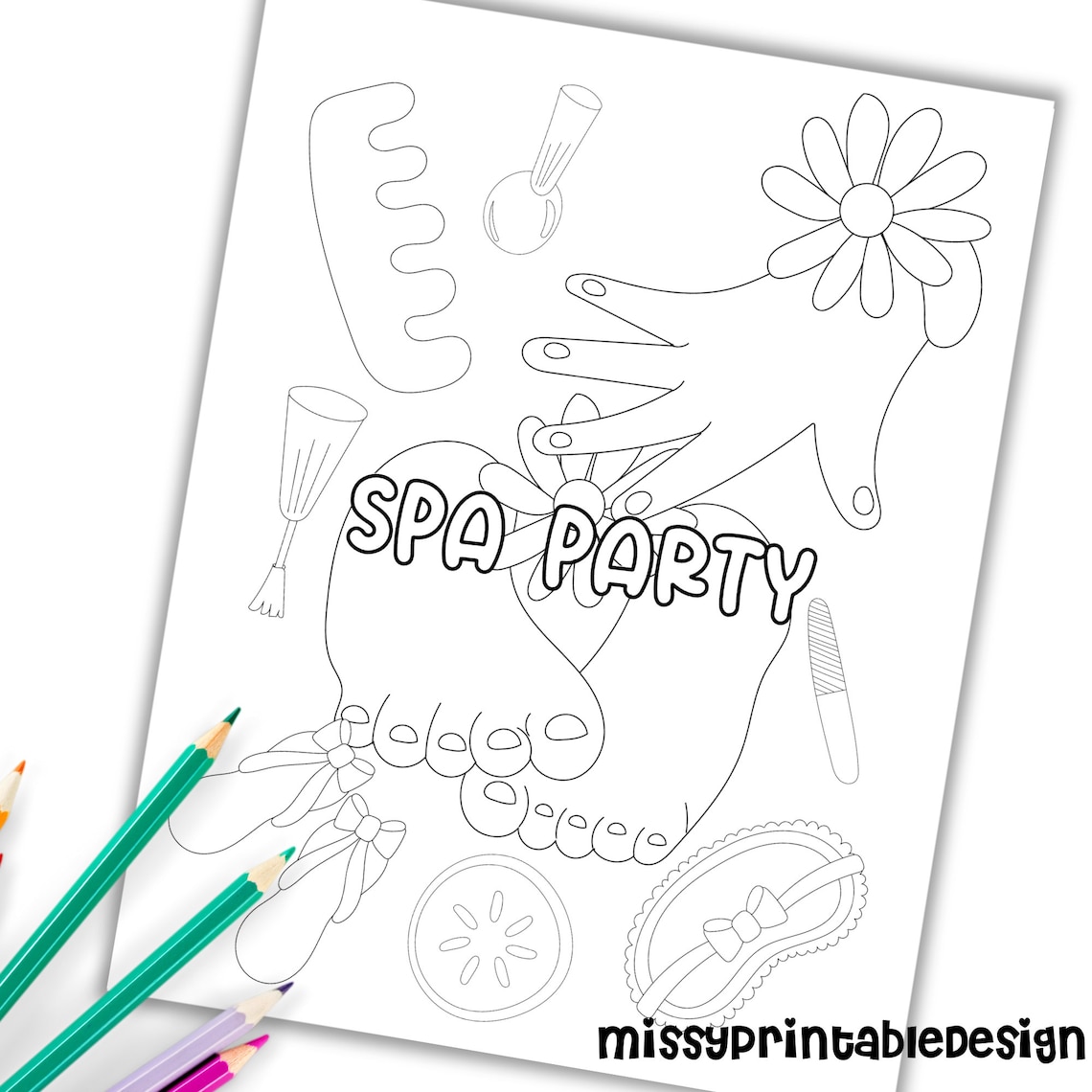 Personalized Spa Party Coloring Pages Custom Spa Birthday - Etsy