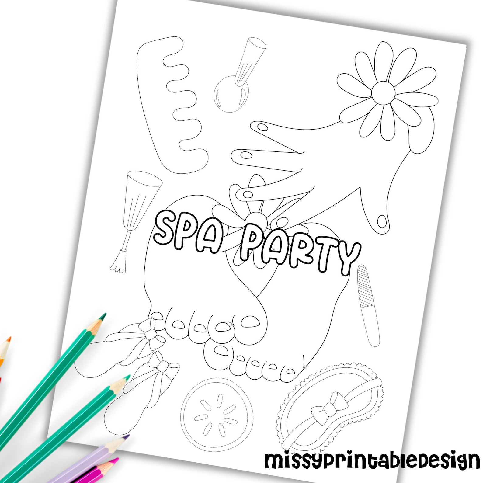 Personalized Spa Party Coloring Pages Custom Spa Birthday - Etsy
