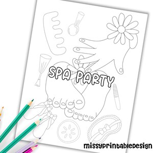 Personalized Spa Party Coloring Pages, Custom Birthday (digital ...