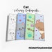 Cat Coloring Bookmarks set of 4, Printable Cat Coloring, Party Activity ...