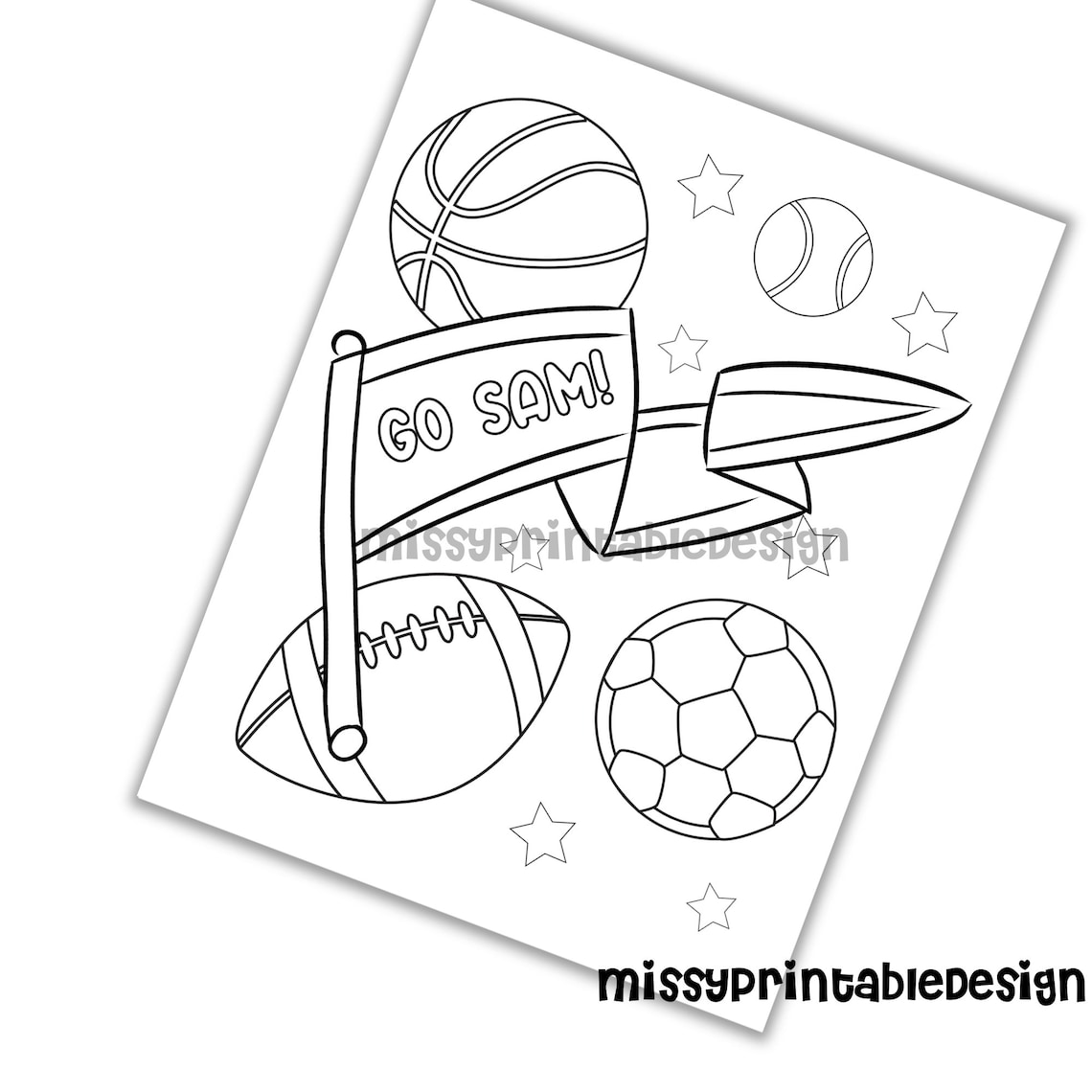 Personalized Sports Birthday Coloring Pages (digital Download) - Etsy