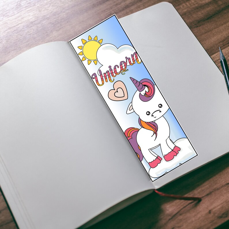 Unicorn Coloring Bookmarks set of 4 Printable Unicorn - Etsy