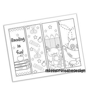 Monster Coloring Bookmarks set of 8 Printable Monster - Etsy