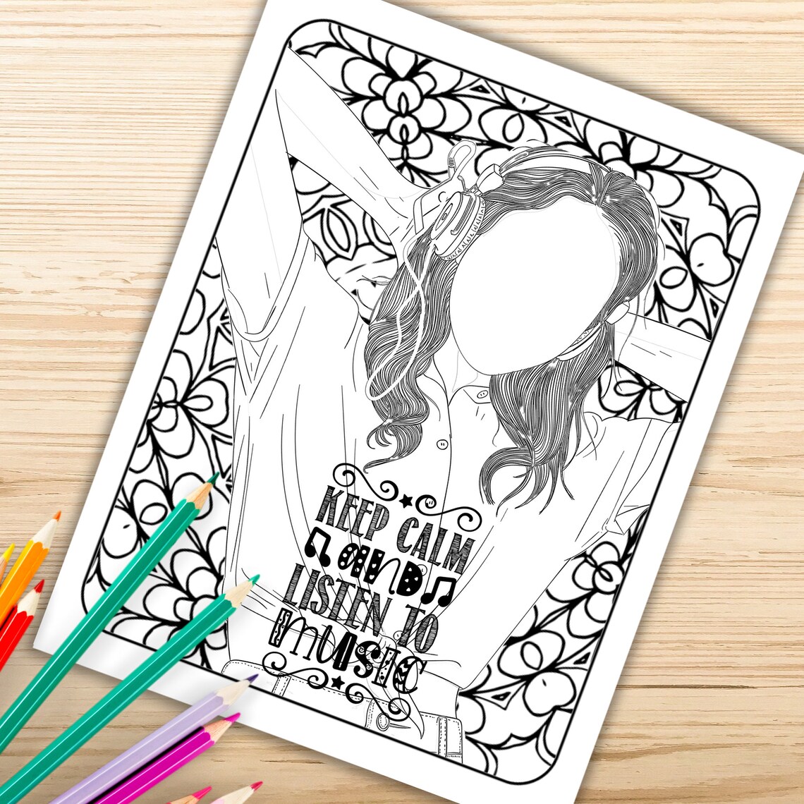 Music Coloring Pages Music Quotes Coloring Pages Adult | Etsy