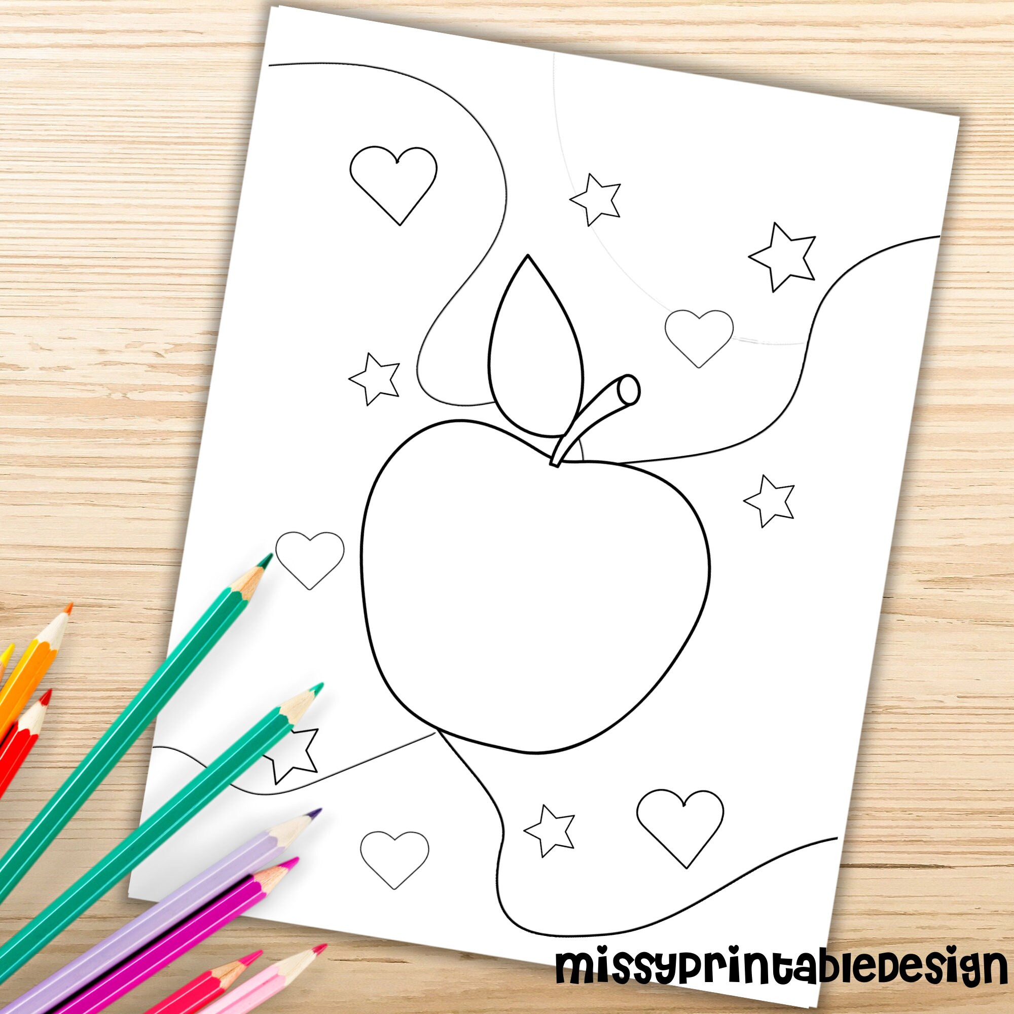 Apple Fun Coloring Pages for Kids Printable Apple Coloring - Etsy
