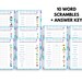 Summer Word Scramble, Printable Summer Summer Games, Summer Party Games ...