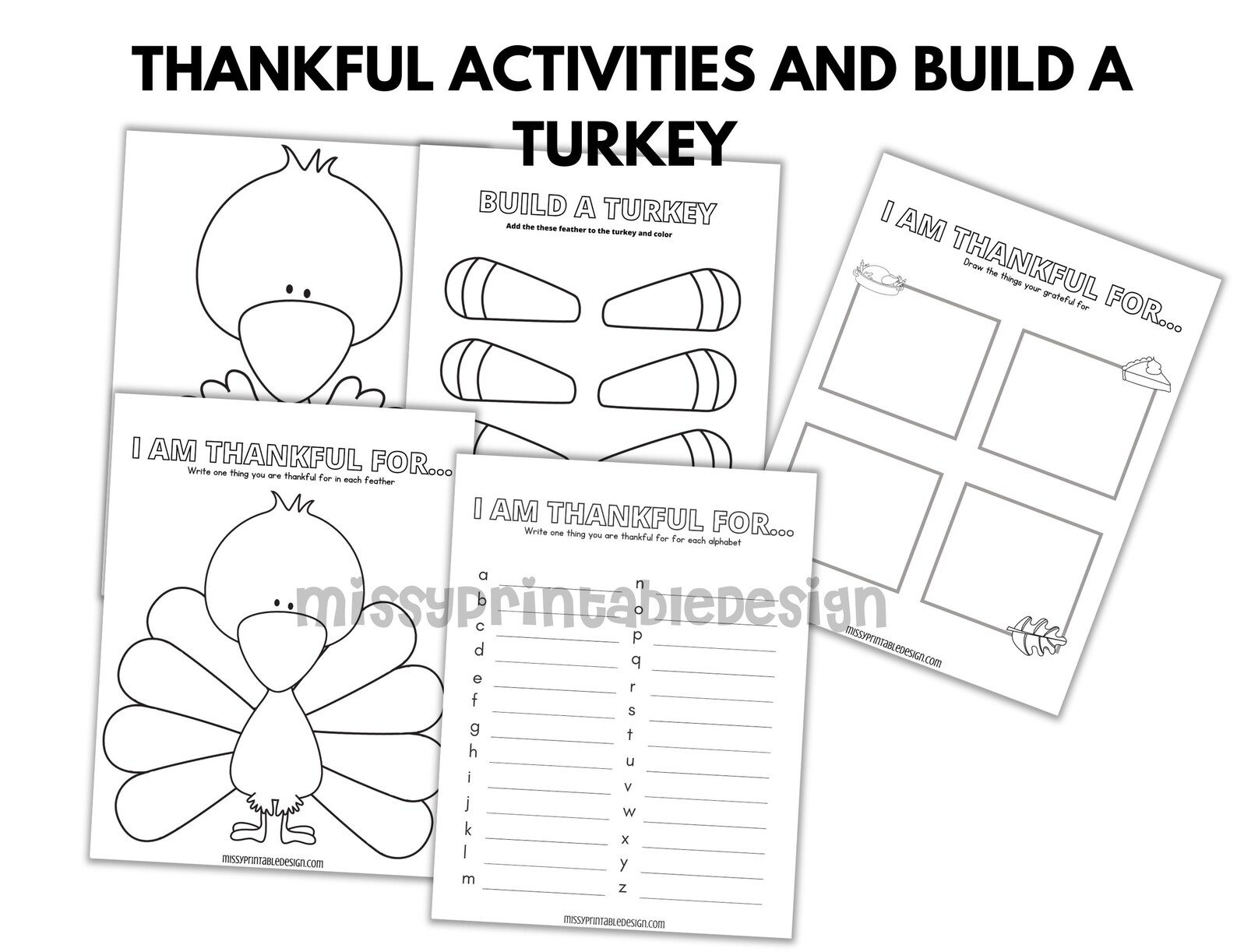 Thanksgiving Activity Pages: Kid's Printable Bundle (70 Pages) (digital ...