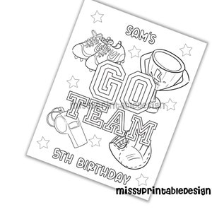 Personalized Sports Birthday Coloring Pages (digital Download) - Etsy