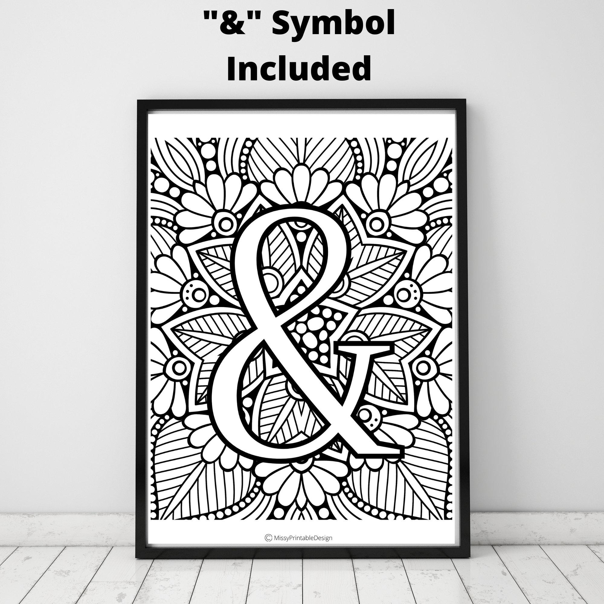 Mandala Alphabet Letters Coloring Pages Printable Adult | Etsy UK