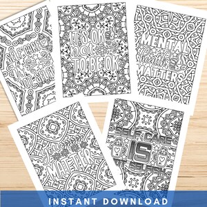 Self Care Pattern Coloring Pages, Adult Coloring Pages, Pattern Mental ...