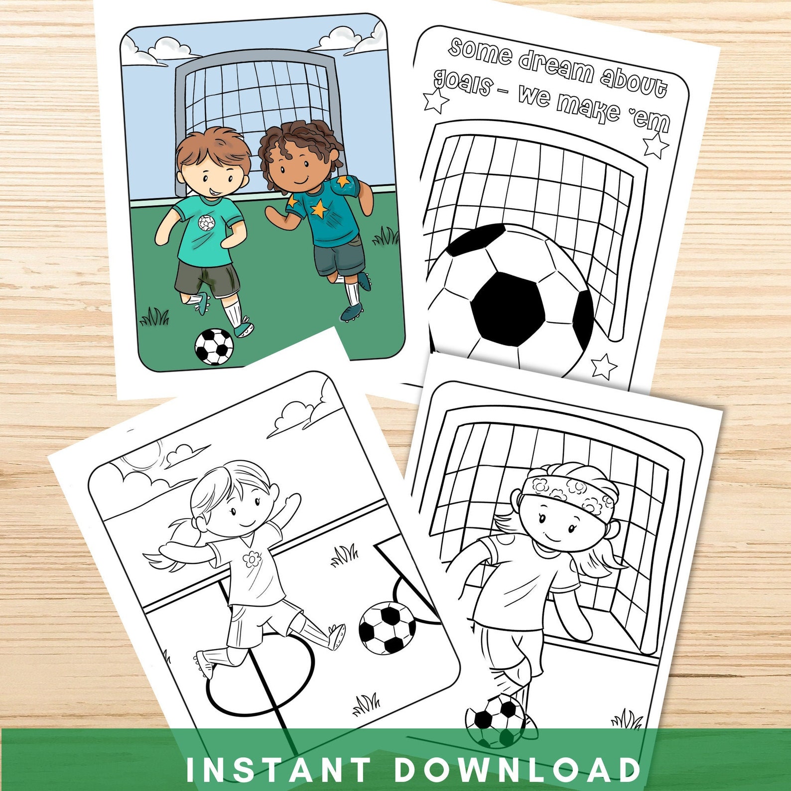 Soccer Coloring Pages Printable Coloring Pages Soccer Party - Etsy