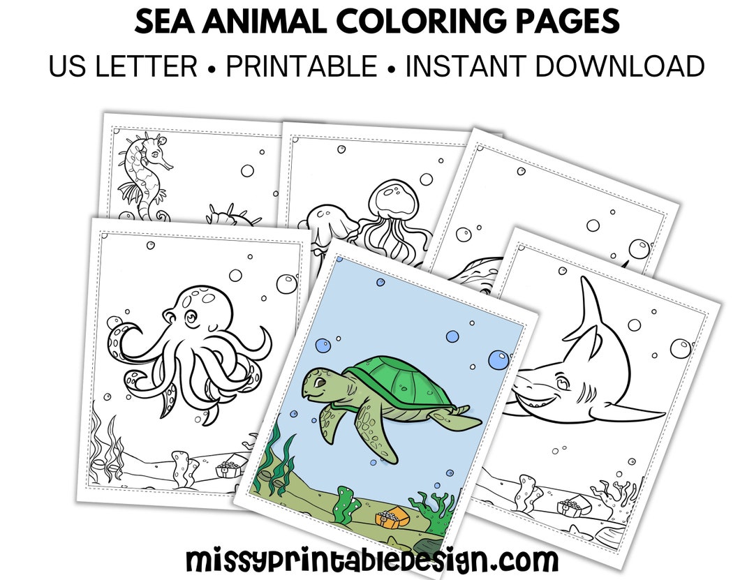 Sea Animal Coloring Pages, Printable Sea Animal Coloring Pages for Kids ...