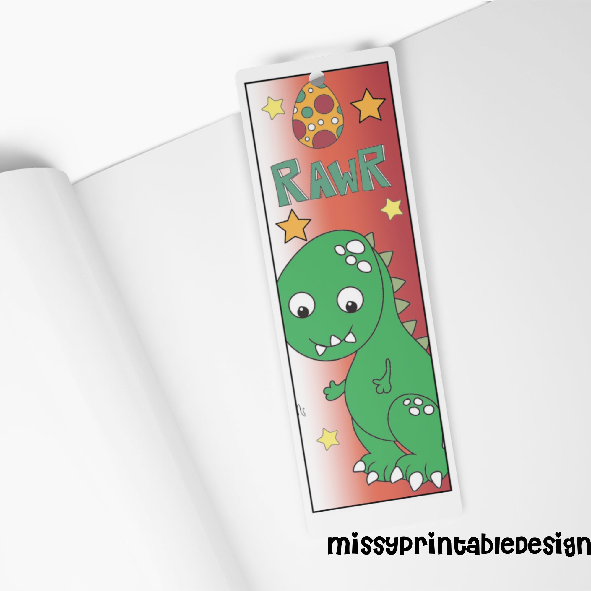 Dinosaur Coloring Bookmarks Set of 4 Printable Dinosaur | Etsy