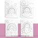 Boho Rainbow Coloring Pages, Boho Rainbow Birthday Party Coloring Pages ...
