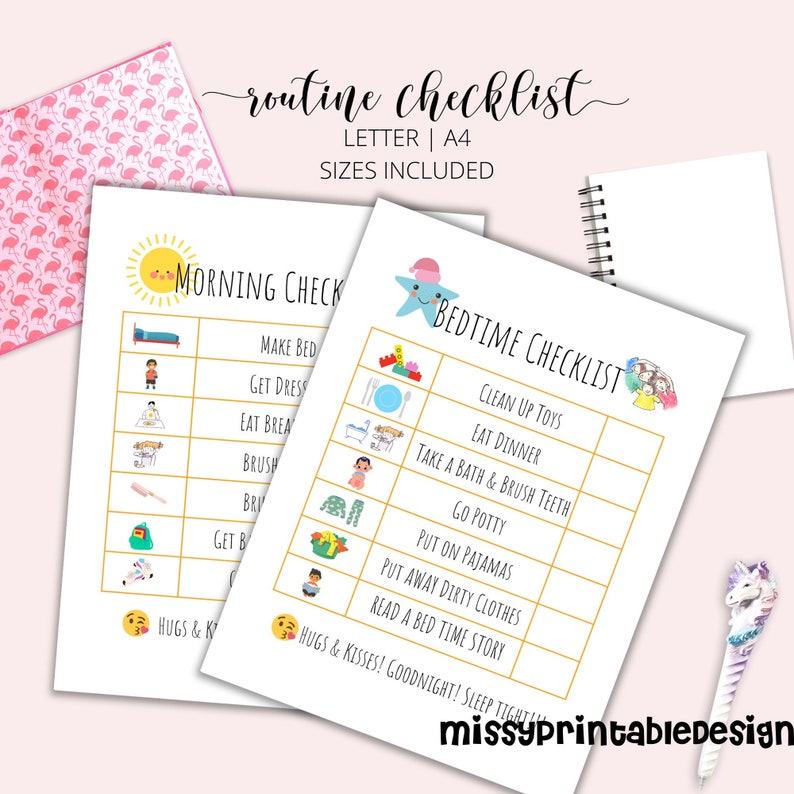 Editable Routine Chart Printable Printable Routine Checklist - Etsy