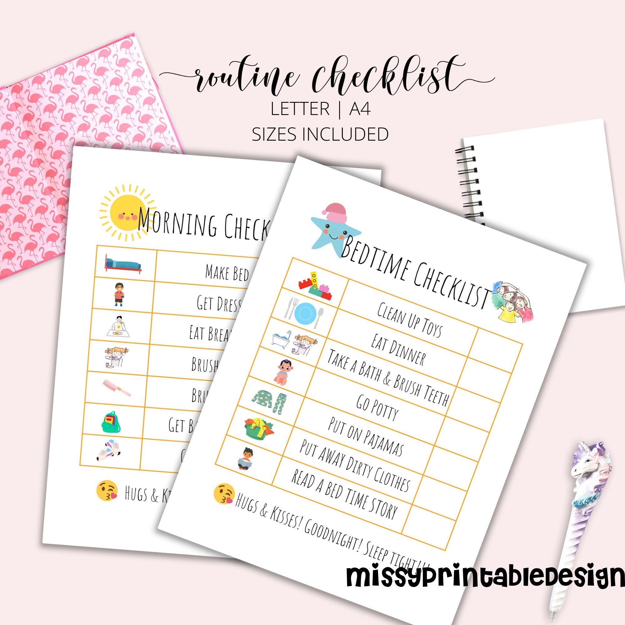 Editable Routine Chart Printable Printable Routine Checklist - Etsy UK
