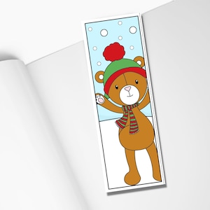 Christmas Coloring Bookmarks, Printable Christmas Coloring Page, School ...