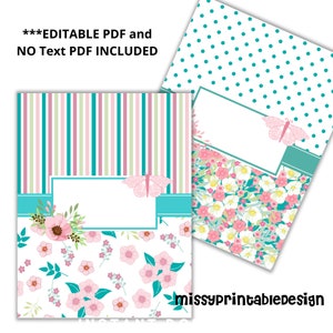 Editable Floral Binder Covers & Spines, Printable Binder Covers, Binder ...