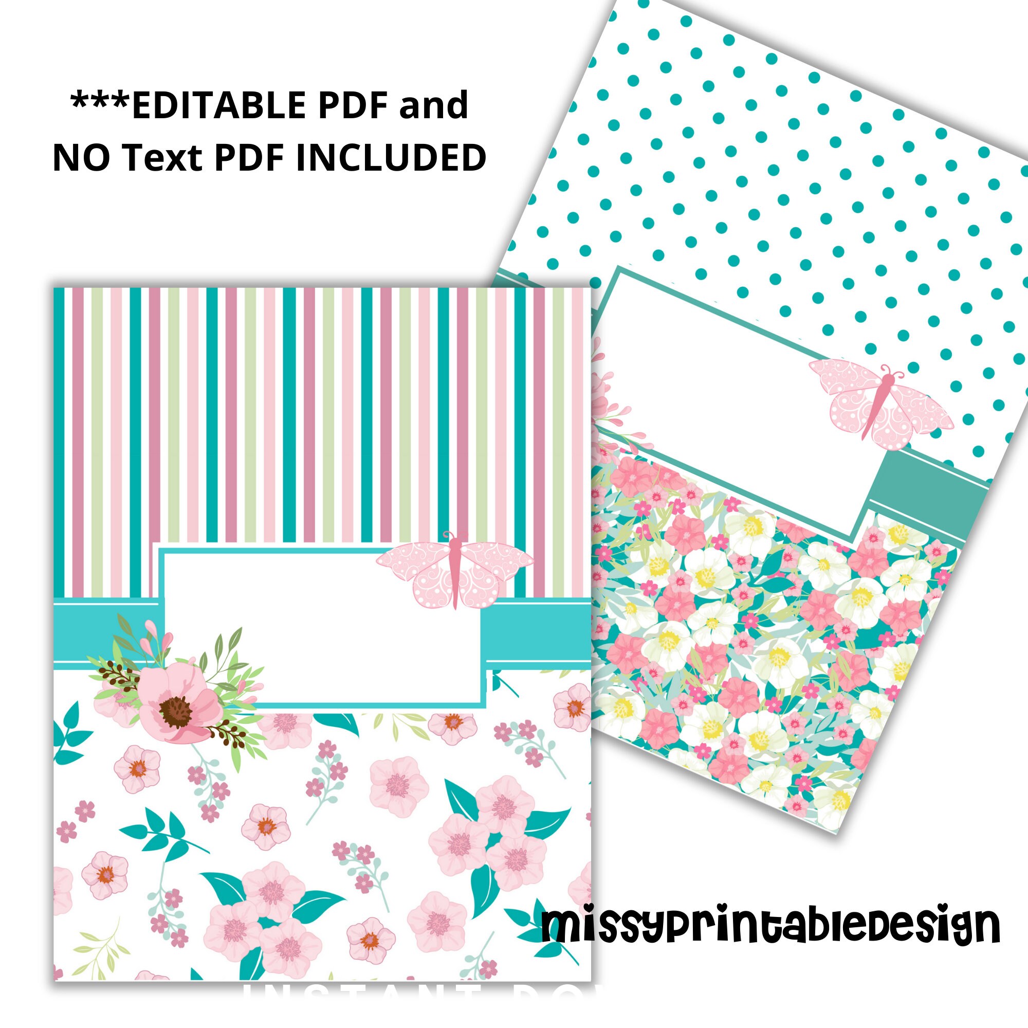 Editable Floral Binder Covers & Spines Printable Binder - Etsy