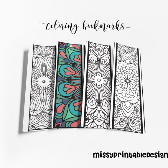 Printable Mandala coloring bookmarks (Set of 10), Mandala coloring ...